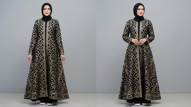 8 Model Gamis Abaya Motif Terbaru 2025, Stylish dan Syari