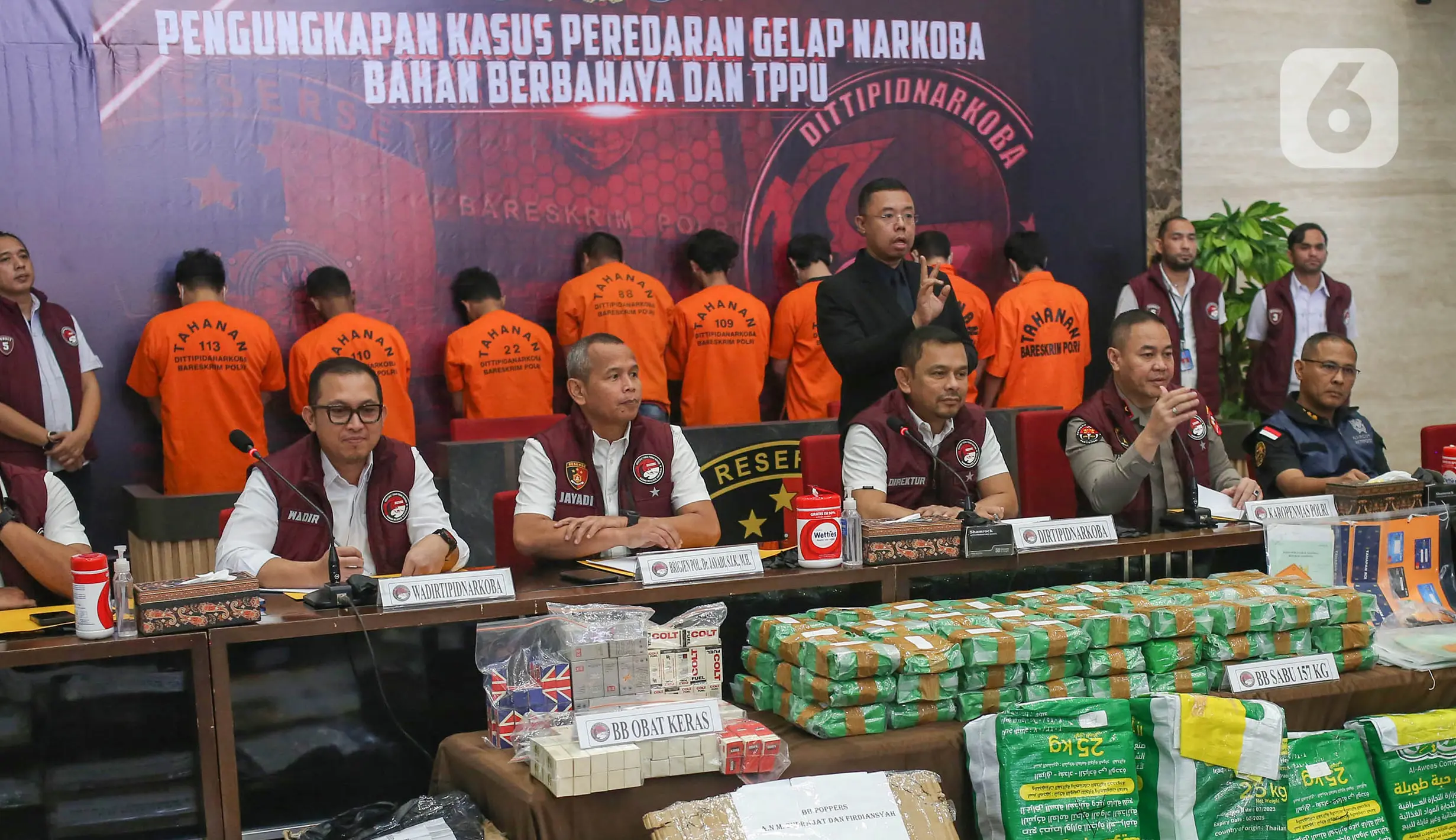 Bareskrim Bongkar Peredaran Sabu 157 Kg Jaringan Internasional - Foto Liputan6.com