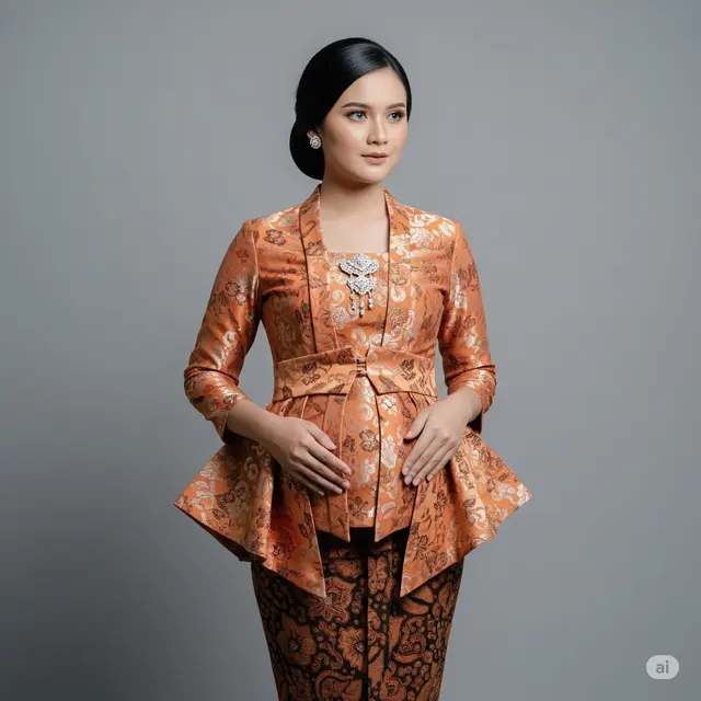 10 Model Kebaya Brokat untuk Perut Buncit Terbaru 2025, Tampil Menawan ...