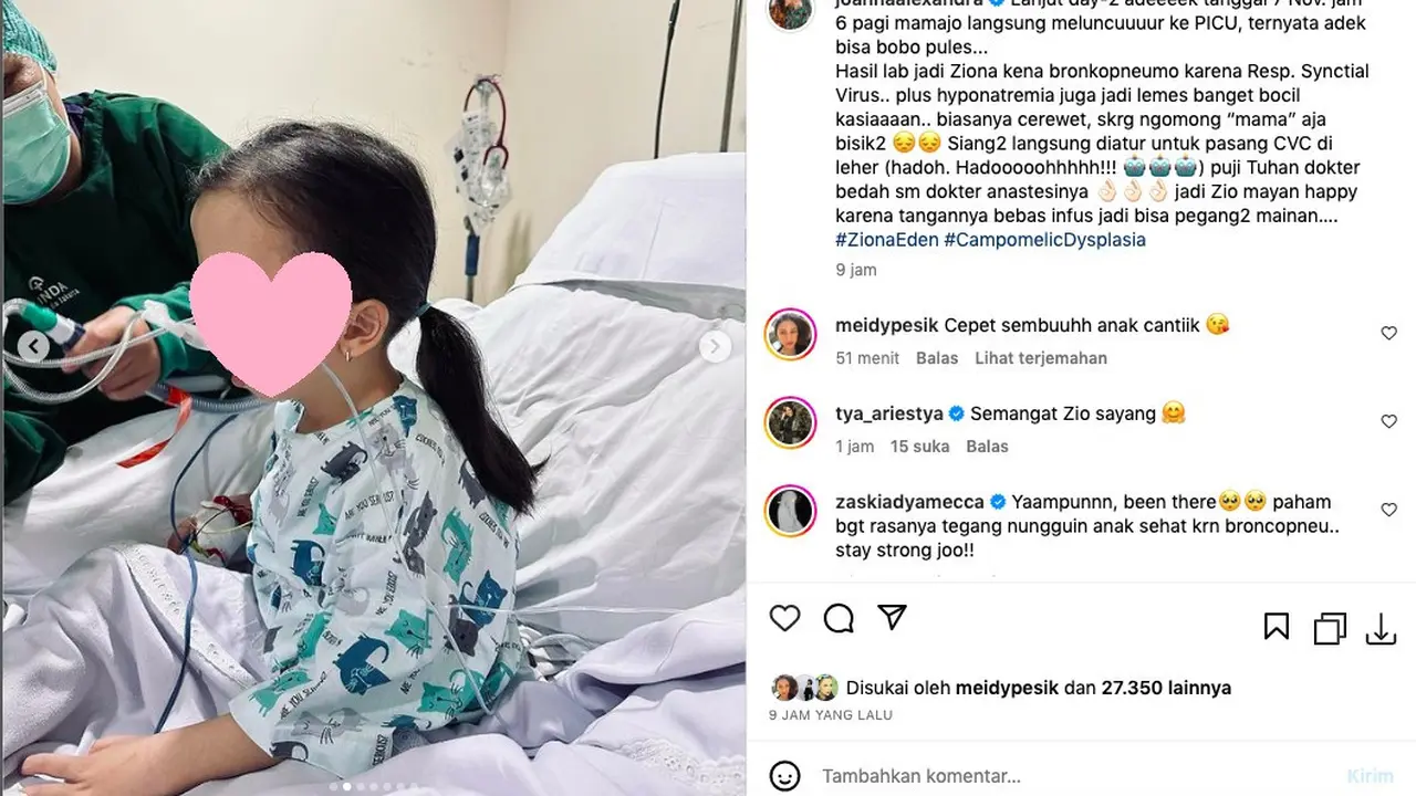 Anak Joanna Alexandra Menderita Bronkopneumonia, Panik Buru-Buru ke IGD ...