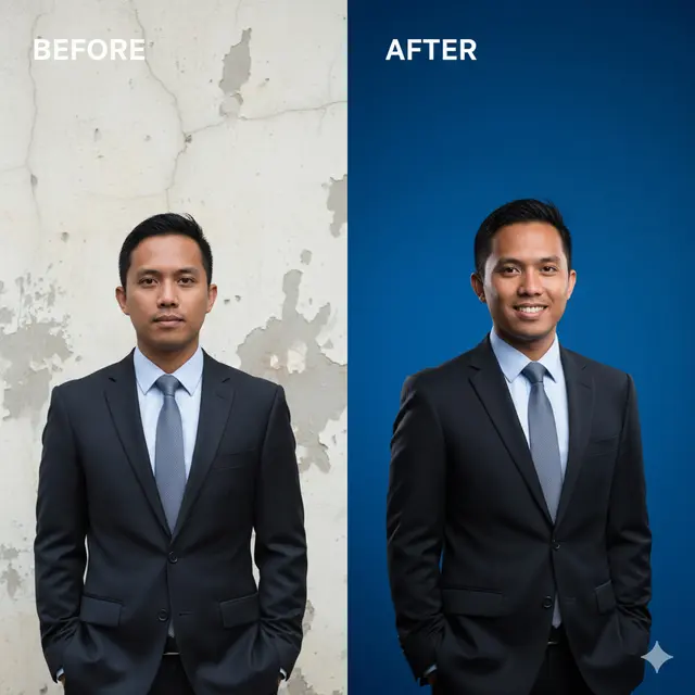 Kumpulan Prompt Gemini AI untuk Bikin Pas Foto Background Biru, Praktis ...