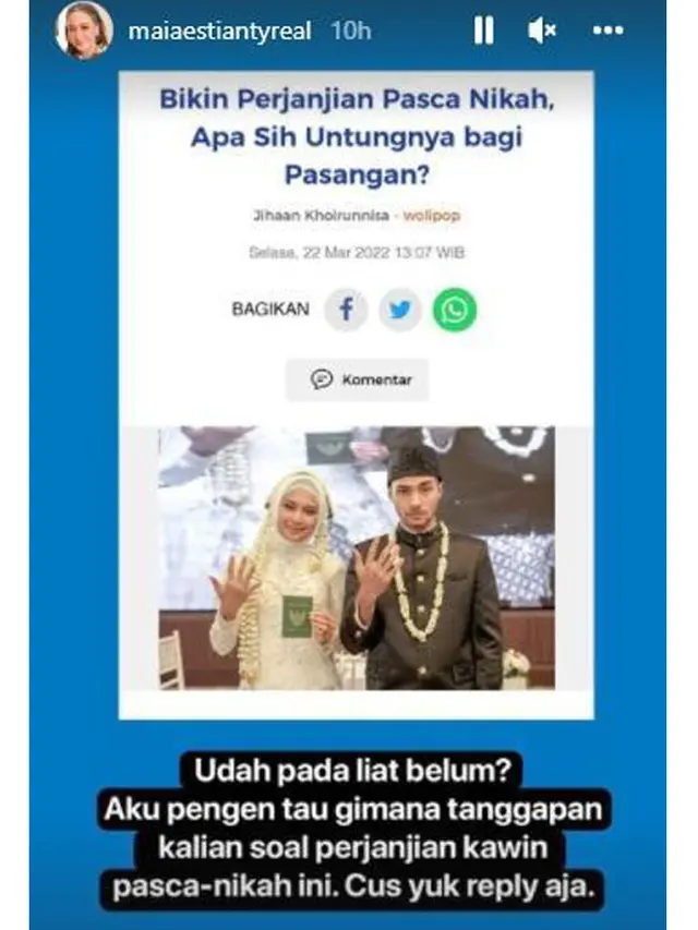 Maia Estianty Unggah Berita Soal Perjanjian Pasca Nikah, Ada Apa Gerangan? - ShowBiz Liputan6.com