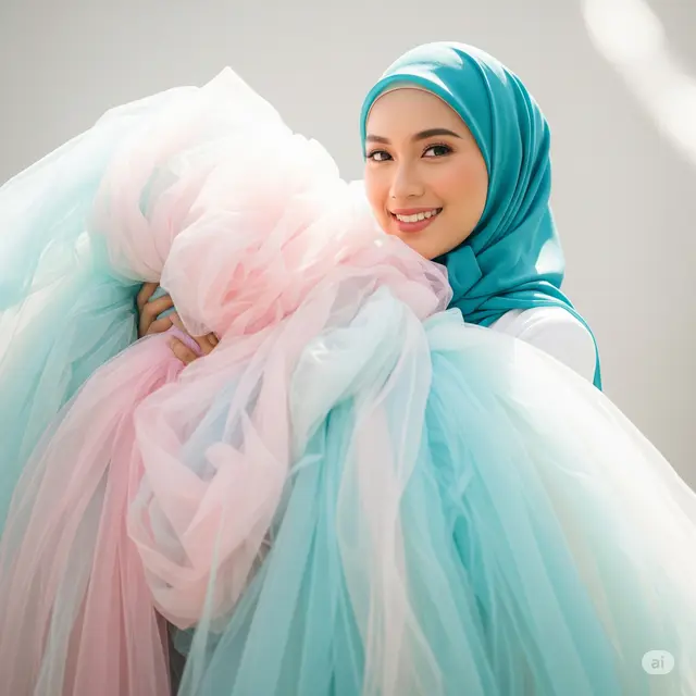 7 Model Dress Tulle Bertingkat Pesta Muslimah yang Elegan dan Memukau ...