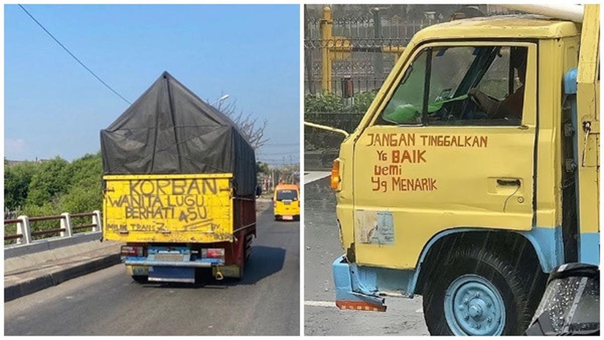 10 Potret Tulisan di Bak Truk Soal Curhatan Sakit Hati, Tersakiti Gara ...