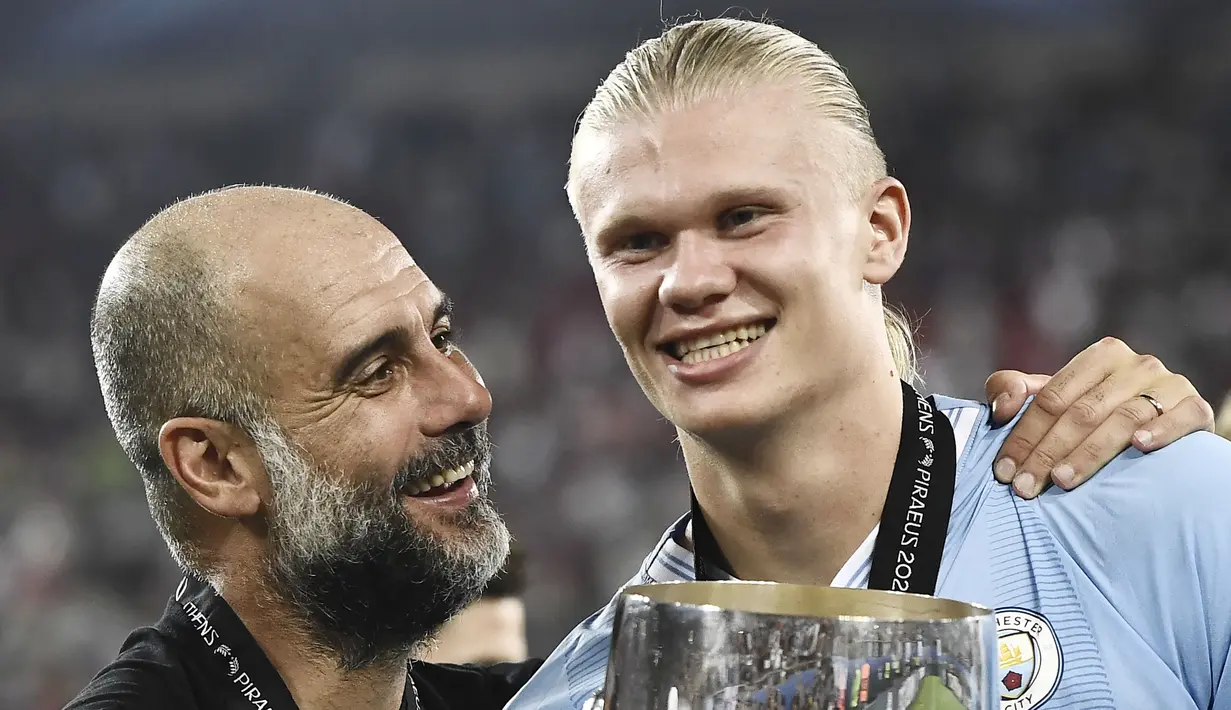 Foto: Momen Pep Guardiola Cium Erling Haaland, Anak Kesayangan dan ...