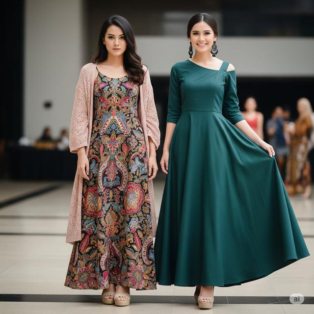 15 Inspirasi Styling Dress Batik A-Line Wanita, Anggun untuk Berbagai ...