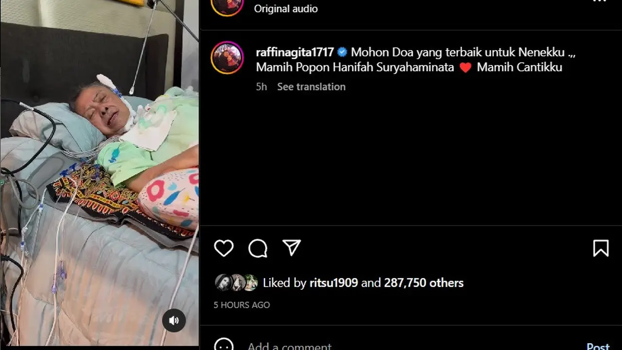 Mamih Popon Tak Beri Reaksi saat Diajak Bicara, Raffi Ahmad: Doakan ...