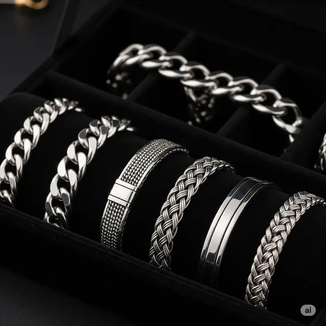 10 Model Gelang Perak Pria Terbaru 2025, Aksesori untuk Tampilan ...