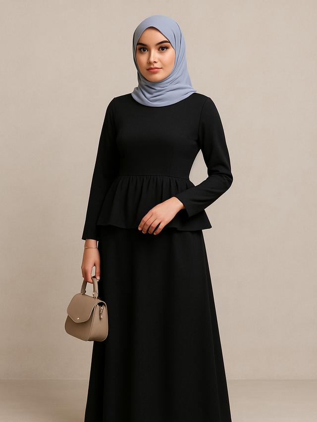 10 Model Gamis Hitam Terbaru 2025 dan Hijab Padanannya, Tampil Elegan ...