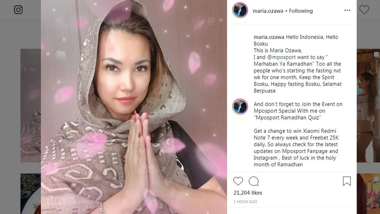 Ucapan Maria Ozawa untuk Orang Indonesia yang Puasa - Islami Liputan6.com