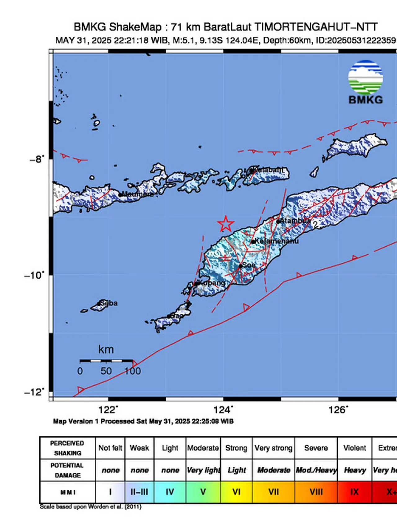 Gempa Magnitudo 5,1 Guncang Kupang NTT, Tidak Berpotensi Tsunami - News Liputan6.com