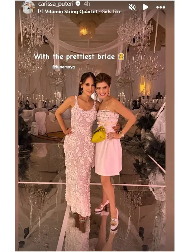 6 Potret Carissa Putri dan Rianti Cartwright di Resepsi Luna Maya ...
