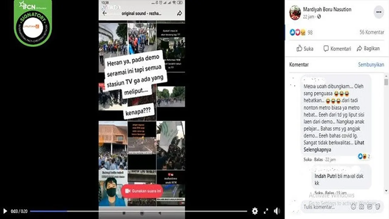 Cek Fakta: Benarkah Tidak Ada Stasiun TV Meliput Demo Tolak Omnibus Law ...