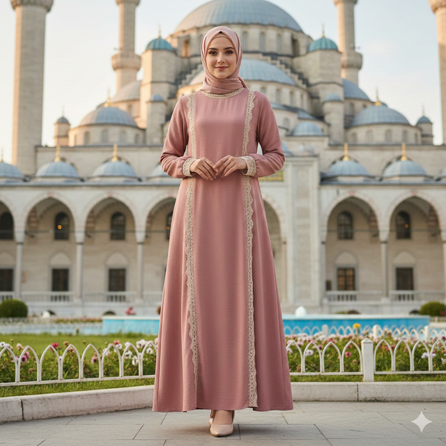 7 Model Gamis Crinkle Kombinasi Brokat Terbaru, Desain Elegan dan Kekinian