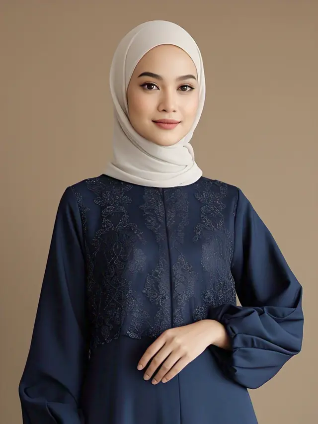 6 Model Gamis Brokat Navy Favorit 2025, Cocok dan Elegan untuk Wanita ...