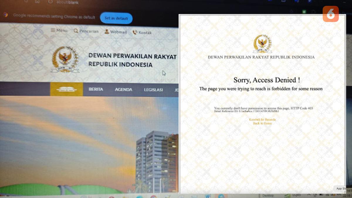 Website DPR Kembali Down, Ini Penyebabnya