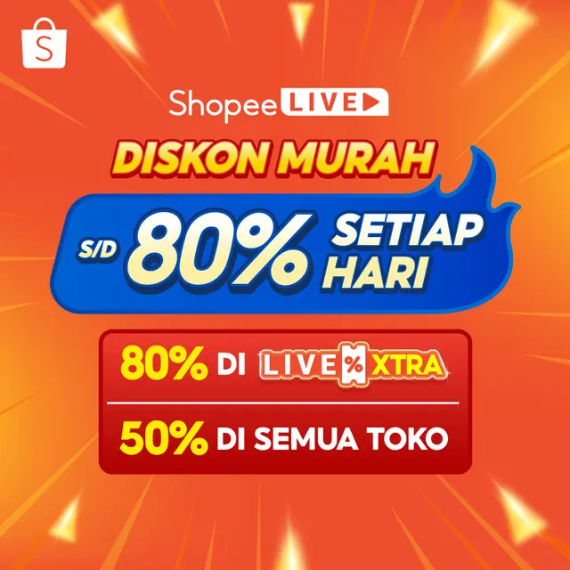 Bombastis! Diskon Dua Kali Sehari, Buruan Cek Shopee Live Diskon Murah s/d 80% Setiap Hari ...