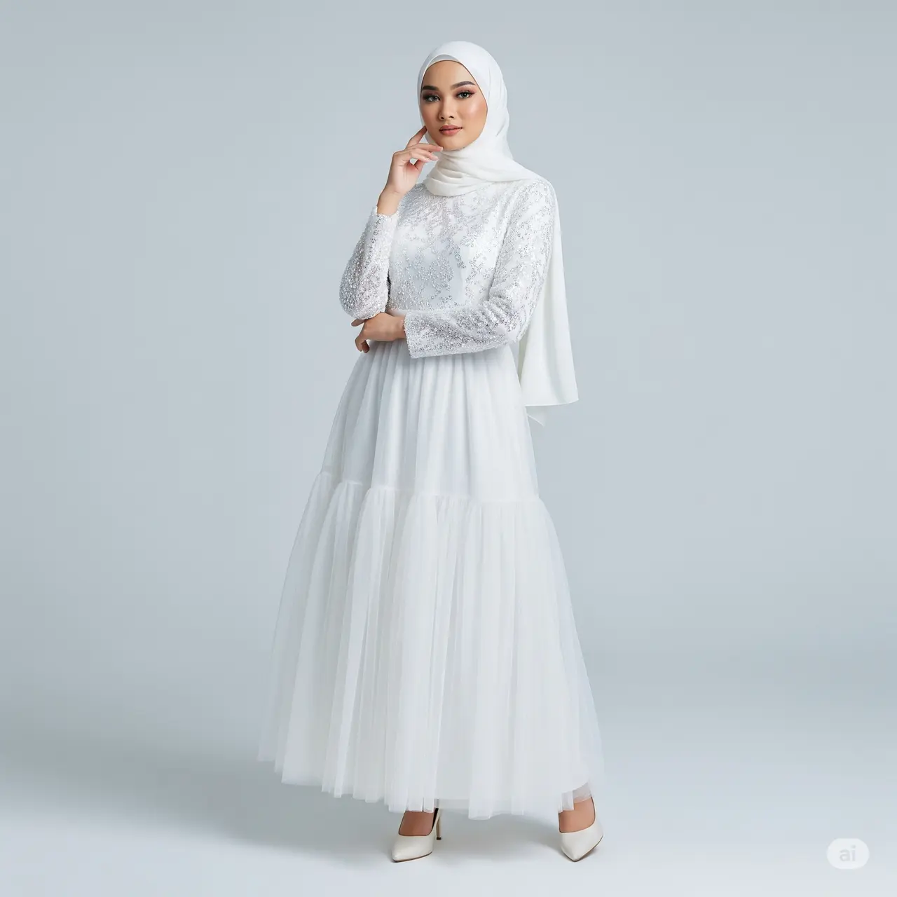 7 Model Dress Tulle Bertingkat Pesta Muslimah yang Elegan dan Memukau ...