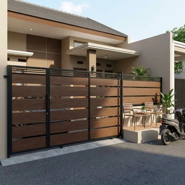 9 Ide Pagar Rumah Kombinasi Besi Galvanis dan Panel GRC, Tahan Cuaca ...
