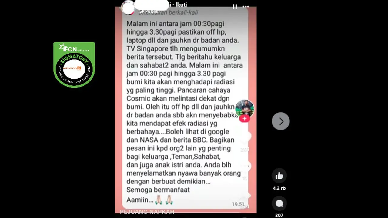 Cek Fakta: Tidak Benar Bumi Alami Radiasi Pancaran Paling Tinggi Cahaya Kosmik - Cek Fakta ...