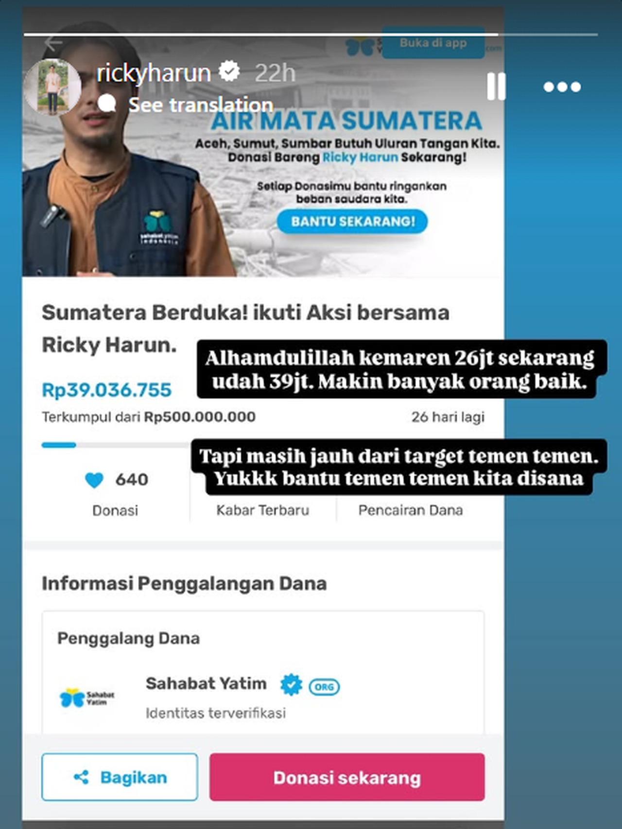 9 Artis dan Influencer Galang Donasi untuk Sumatra-Aceh, Ferry Irwandi Capai Rp10 Miliar