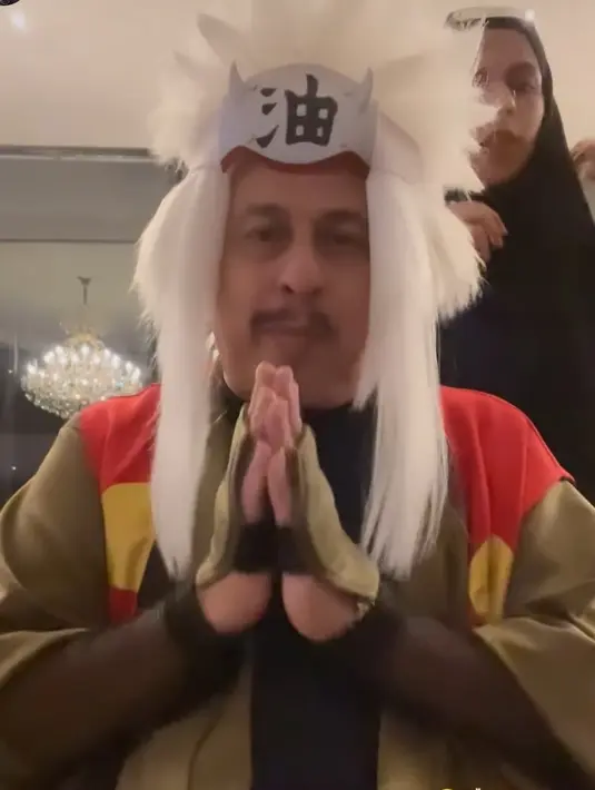 Potret Pak Muh Totalitas Jadi Jiraiya di Ultah Fadil Jaidi Bertema Naruto