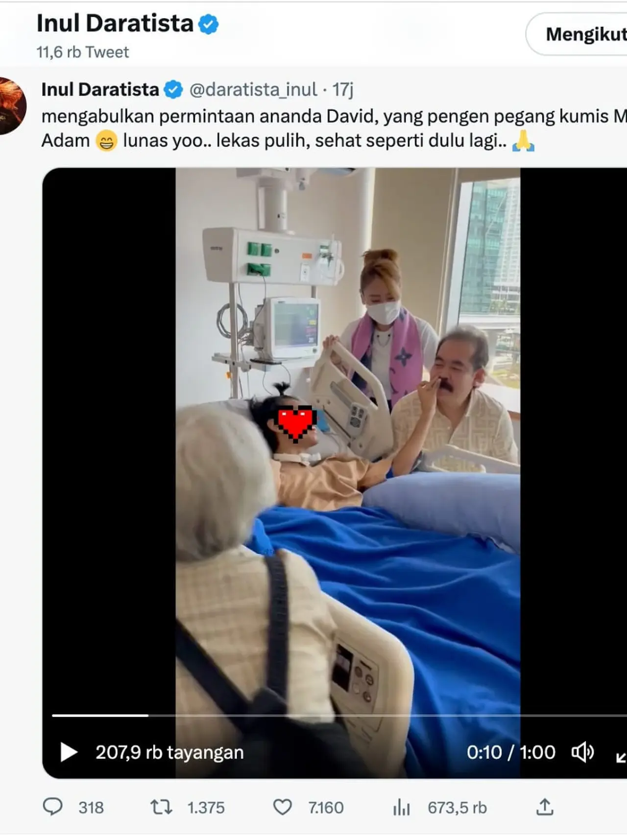 Inul Daratista Plong David Ozora Akhirnya Pegang Kumis Adam Suseno: Lunas Ya, Lekas Pulih Sehat ...