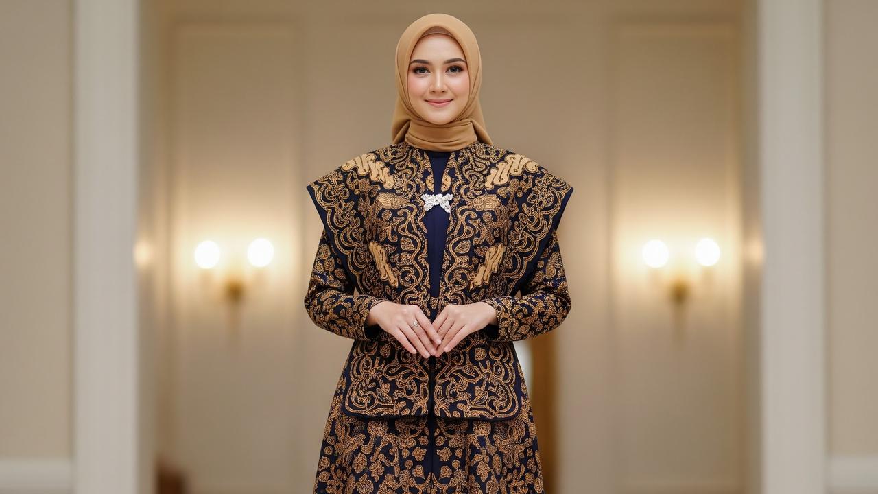 10 Model Baju Batik Pesta Syar’i untuk Wanita Berhijab, Ide Gaya ...