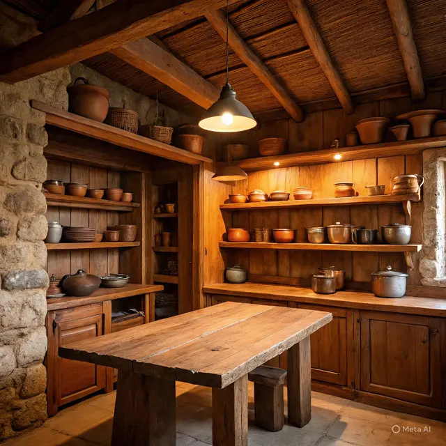 7 Model Dapur Rustic Sederhana dari Kayu Lokal di Rumah Kampung yang ...