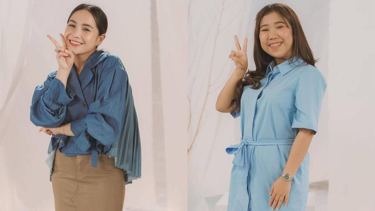 8 Potret OOTD Stylish Nagita Slavina-Kiky Saputri Padu Padankan Warna Biru dengan Outfit Sehari ...