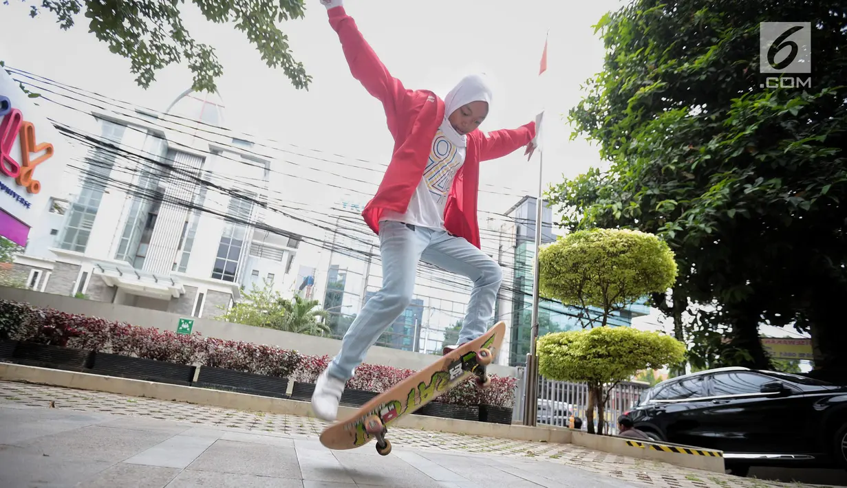 FOTO: Gaya Skater Nyimas Bunga Peraih Medali Asian Games 2018 - Foto ...
