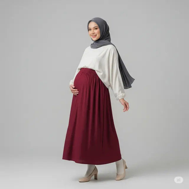 10 Outfit Ibu Hamil Hijab Populer 2025, Paduan Gaya Modern dan Nyaman ...