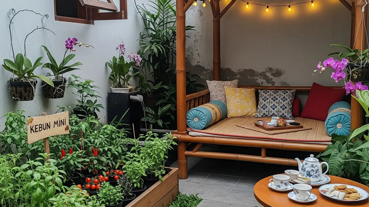 7 Model Sudut Belakang Rumah Kecil untuk Kebun Mini dan Tempat Santai ...