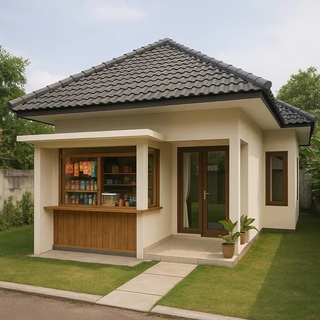 10 Model Rumah L-Shape dengan Warung Kecil di Depan, Hemat Ruang Tapi ...