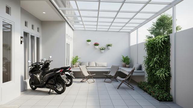 9 Desain Teras Rumah untuk Dua Motor dan Tempat Duduk Santai Sekaligus ...
