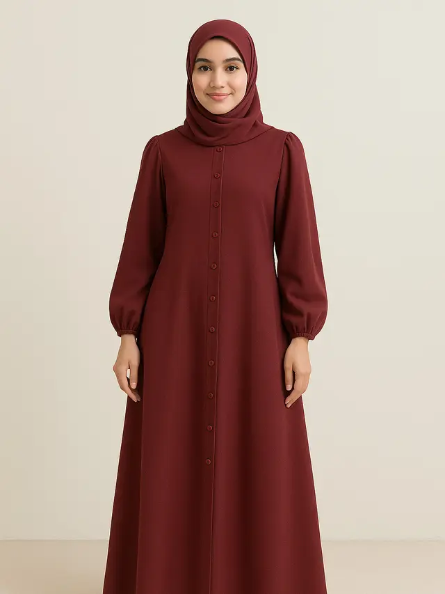 10 Model Gamis Burgundy Terbaru 2025 yang Kasual dan Modis untuk Semua ...