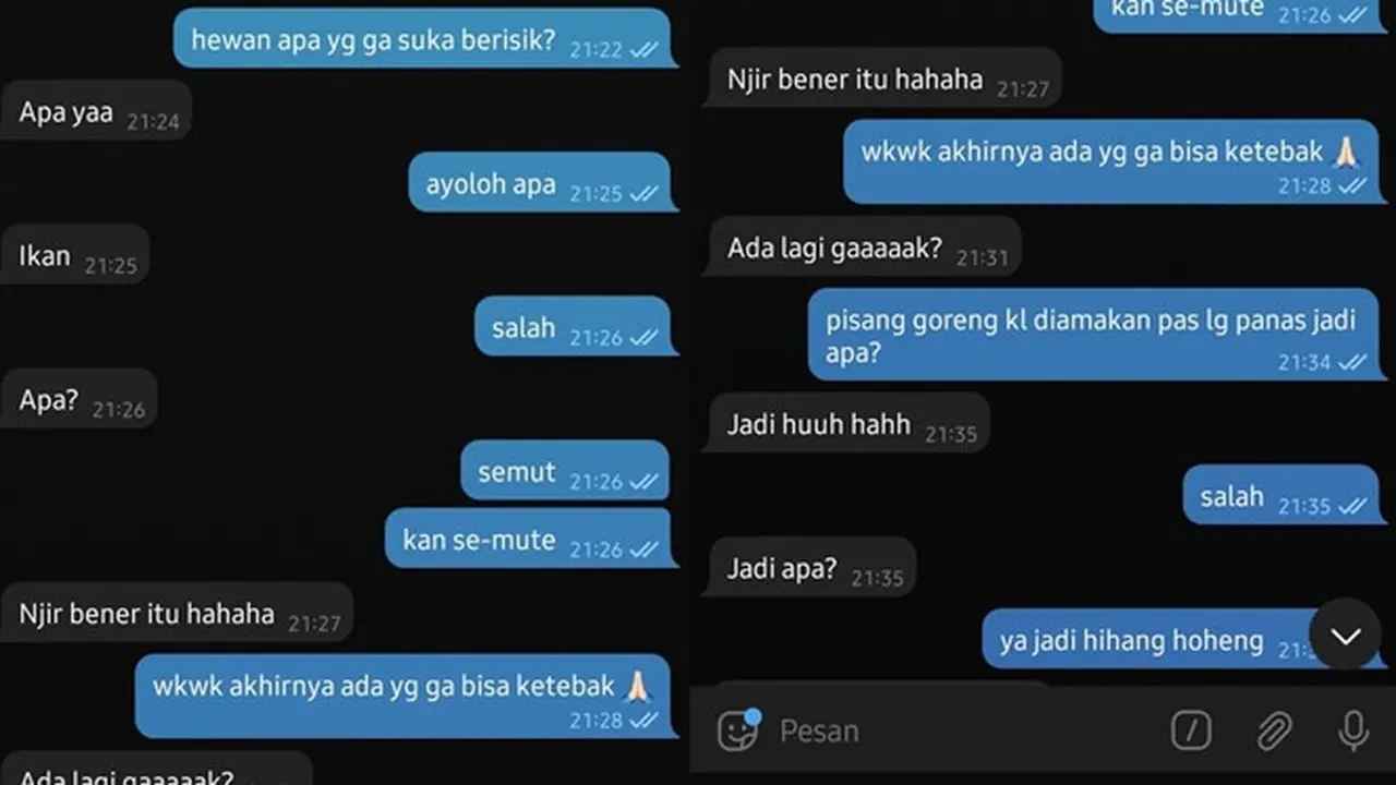 6 Chat ke Pacar Main Tebak-Tebakan Lucu Ini Bikin Senyum Lebar - Hot ...