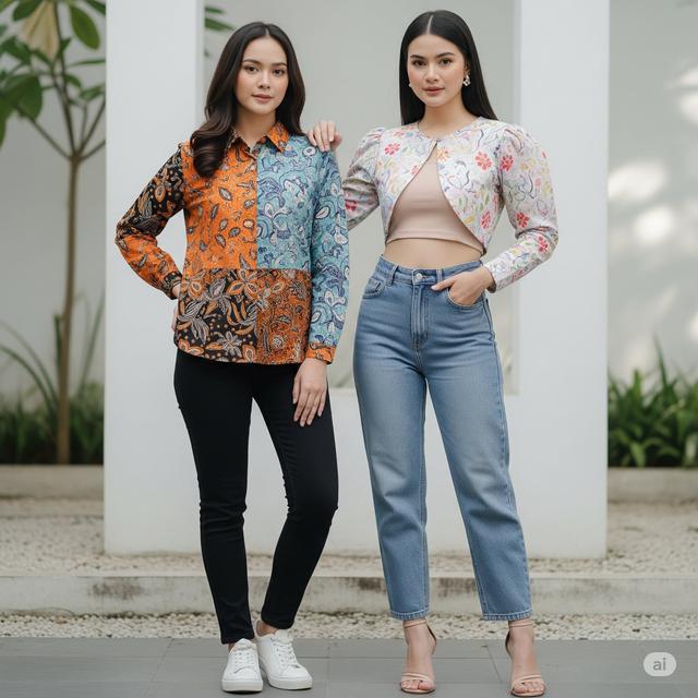 15 Model Baju Batik Wanita Terbaru Lengan Panjang, Feminin, Anggun dan ...