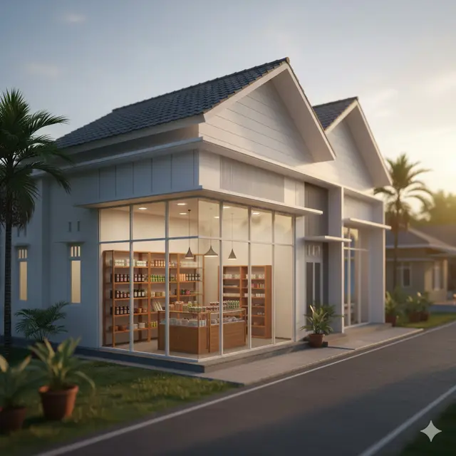 7 Model Rumah Kampung Minimalis Depan Ada Toko Kelontong di Halaman