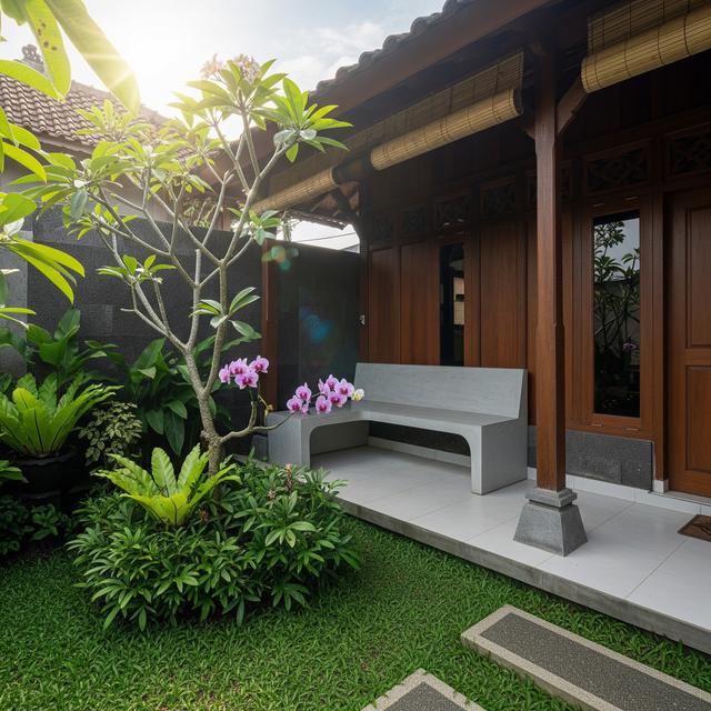 9 Model Teras Rumah Desa dengan Kursi Cor Minimalis yang Nyaman ...