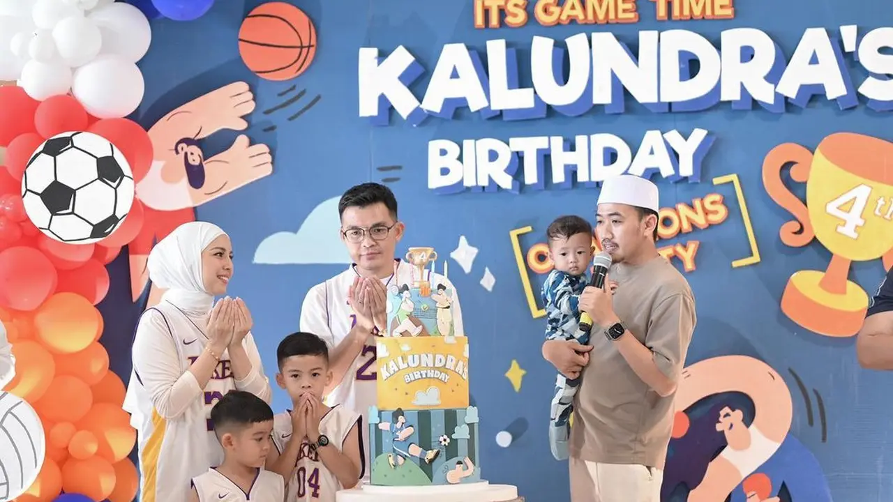 6 Potret Ultah Kalundra Putra Tya Ariestya Bertema Sporty, Jadi Ajang ...