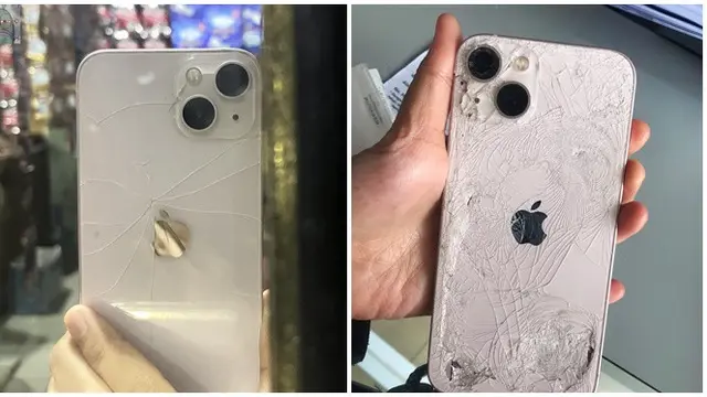 6 Potret Apes HP iPhone Retak Bikin Prihatin, Rogoh Kocek dalam untuk ...