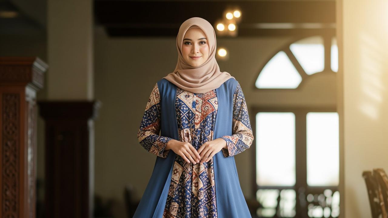 8 Model Gamis Batik Plus Outer Cape Elegan yang Cocok di 2026, Stylish dan Kekinian