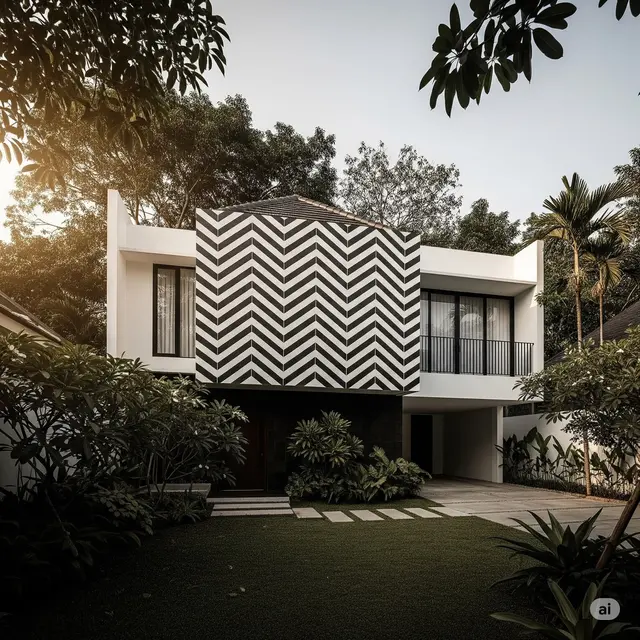 12 Inspirasi Cat Rumah Hitam Putih Sederhana, Elegan, Minimalis, dan ...