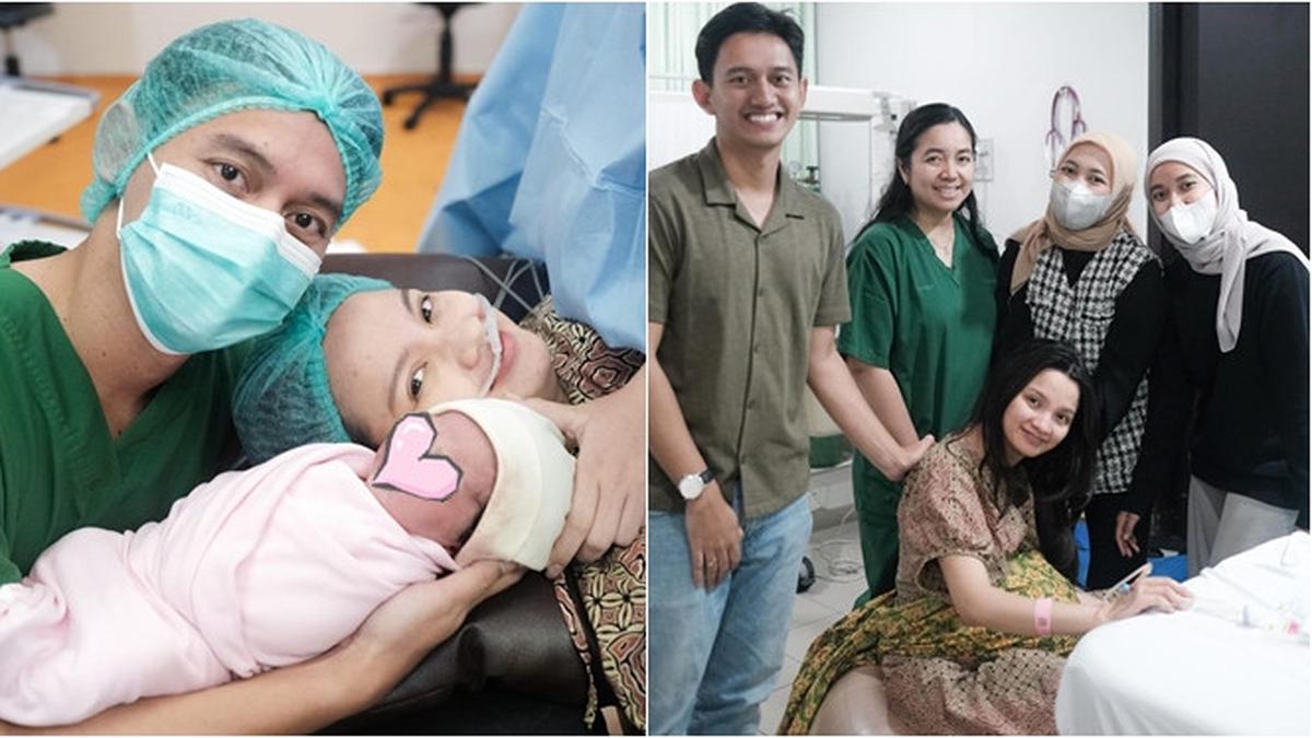 6 Momen Persalinan Anak Pertama Sabrina Anggraini, Belva Devara Jadi Suami Siaga - Hot Liputan6.com