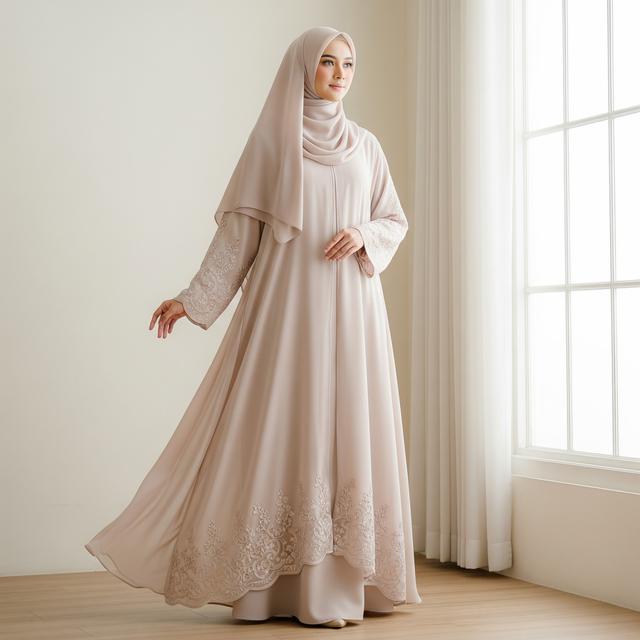 9 Model Gamis Abaya Syar'i Polos yang Mewah, Tampil Anggun dan Berkelas