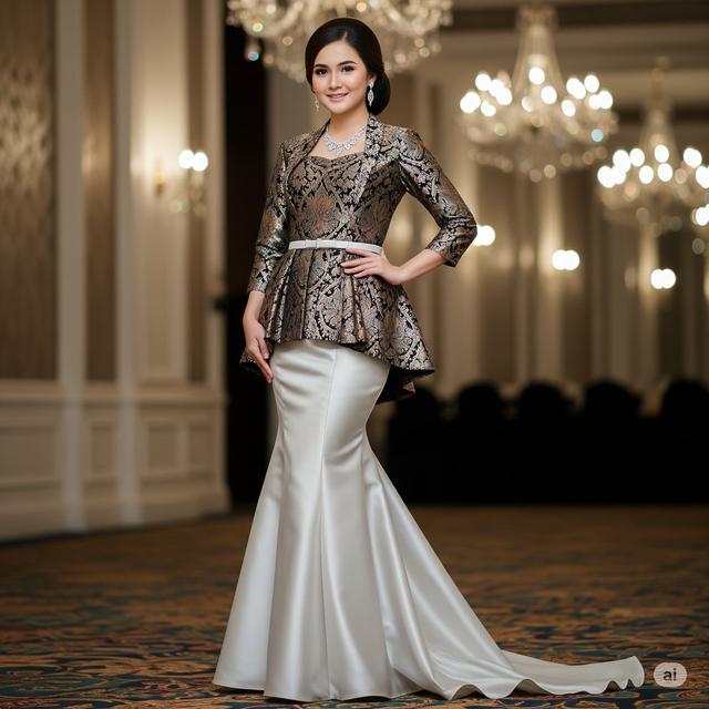 17 Contoh Model Brokat Dress Kombinasi Satin Elegan untuk Segala Acara ...
