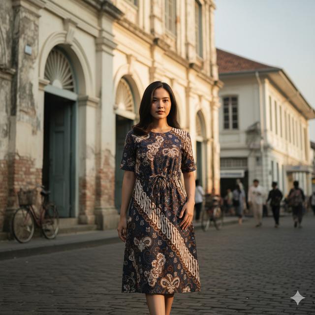 10 Model Dress Batik Wanita Simple Elegan Tren 2025, Gaya Klasik Modern ...