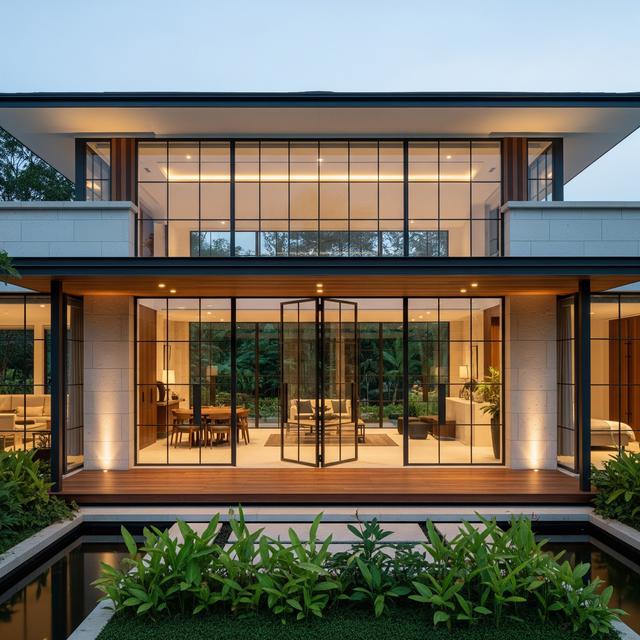 7 Contoh Rumah Kampung Modern 1 Lantai dengan Bukaan Lebar yang Tampak ...