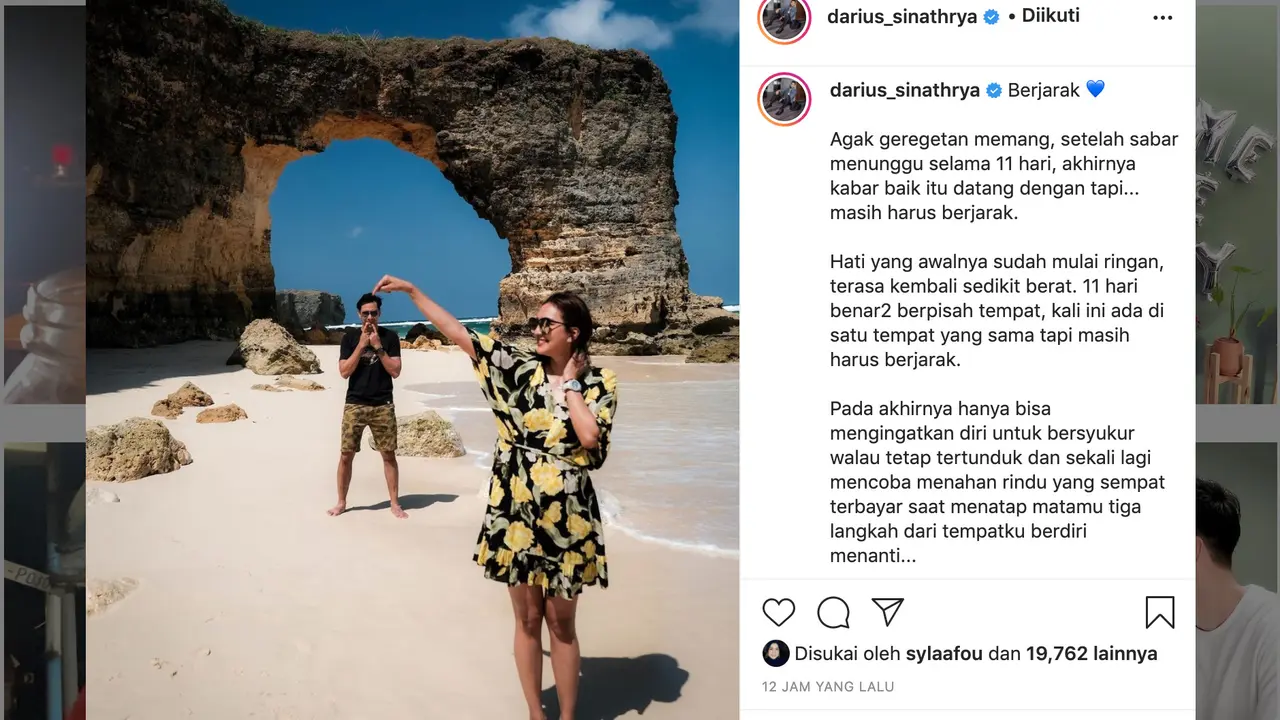 Donna Agnesia Negatif Covid-19, Darius Sinathrya Curhat Belum Bisa ...